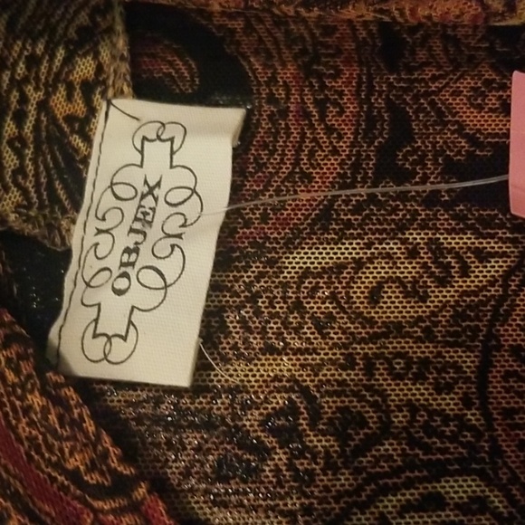 Objex | Jackets & Coats | Womens Objex Sheer Paisley Print Jacket Brown ...